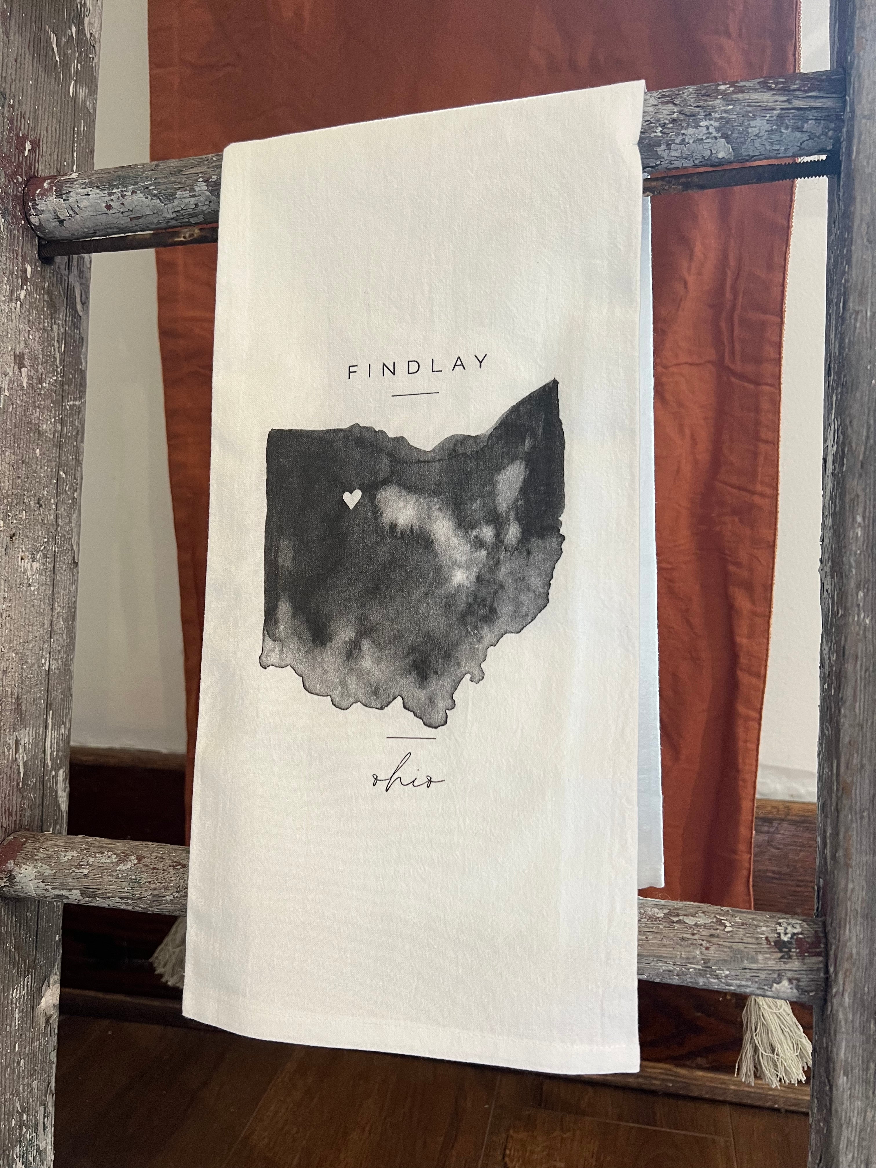 Findlay Map Tea Towel – river + road